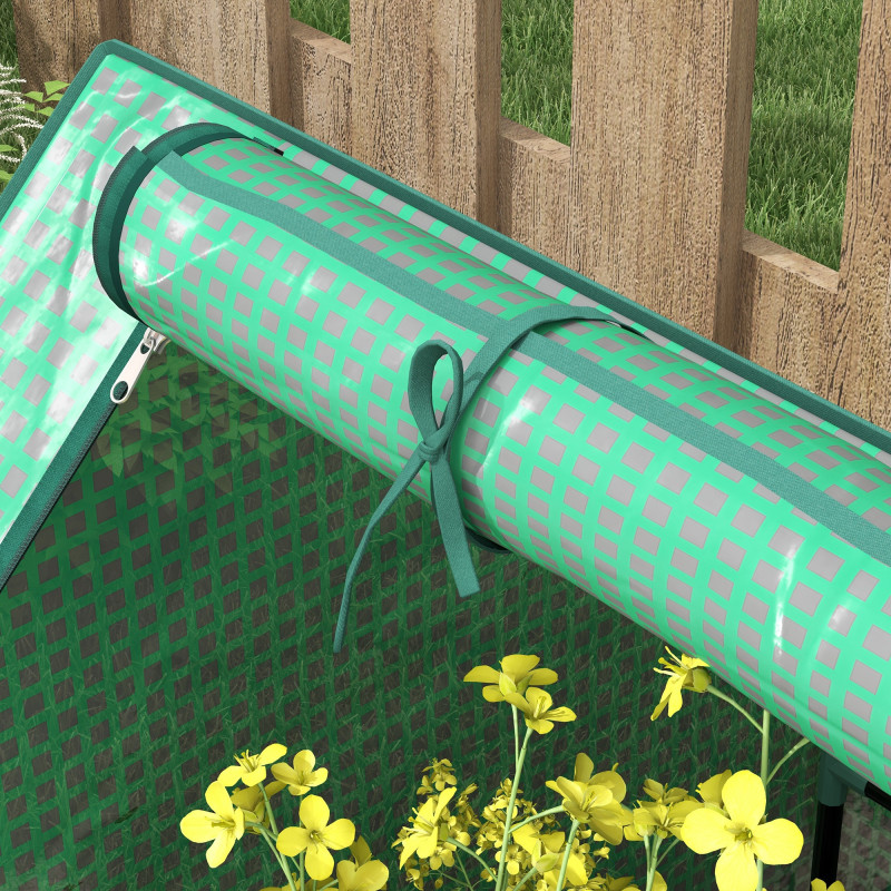 Uilas Outsunny Metal Planter Box with Cover, Raised Garden Bed with ...