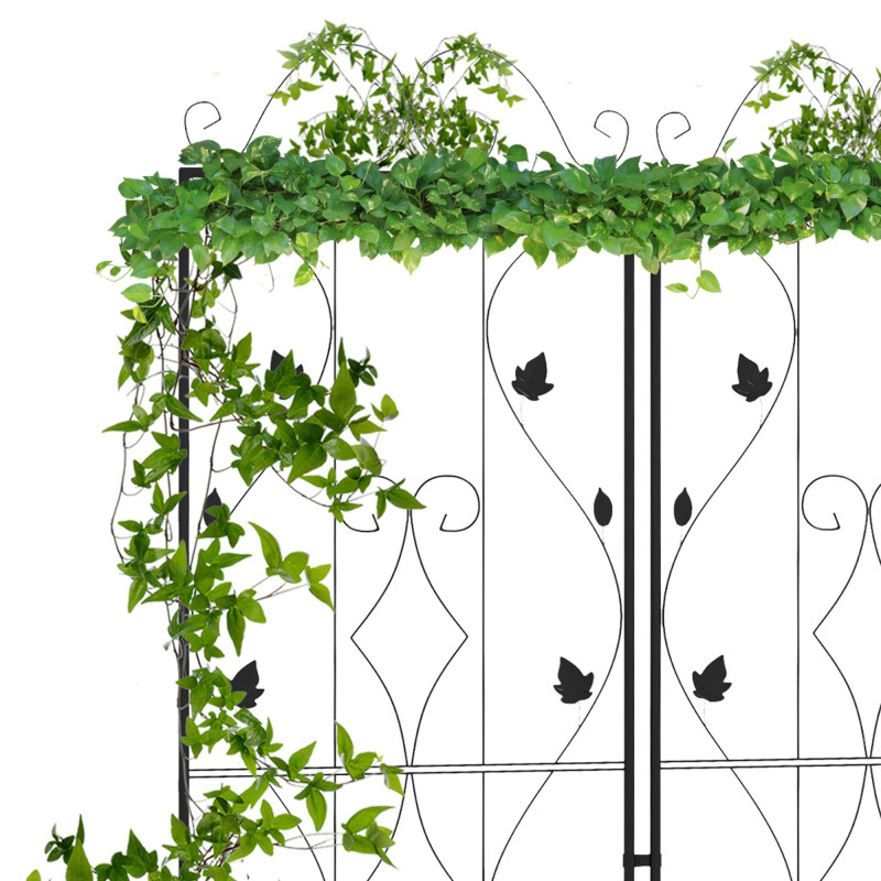 Uilas Outsunny Metal Trellis Set of 2, Garden Trellis for Climbing ...