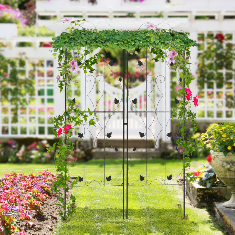 Uilas Outsunny Metal Trellis Set of 2, Garden Trellis for Climbing ...
