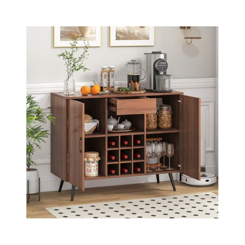 Uilas Mid-century Modern Buffet Server Cabinet with Adjustable Shelves ...