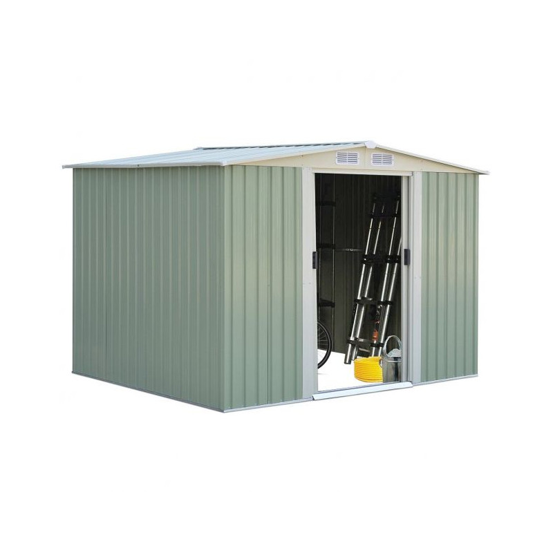 Uilas Metal Storage Shed with Sloping Roof Sliding Doors and Air Vents ...