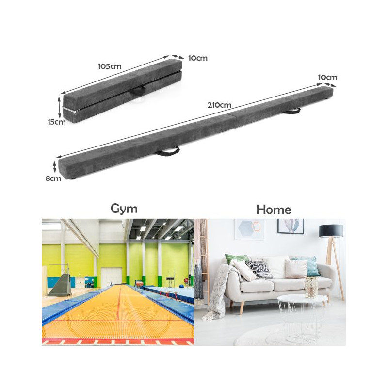 Uilas Portable Folding Gymnastic Beam with Carrying Handles FH10002BK ...