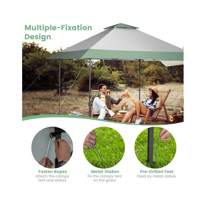 Uilas 4m x 4m Pop Up Gazebo with 4 Reinforced Ribs and Widen Eaves ...