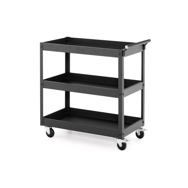 Uilas 3 Shelf Rolling Metal Utility Cart with Ergonomic Handle ...