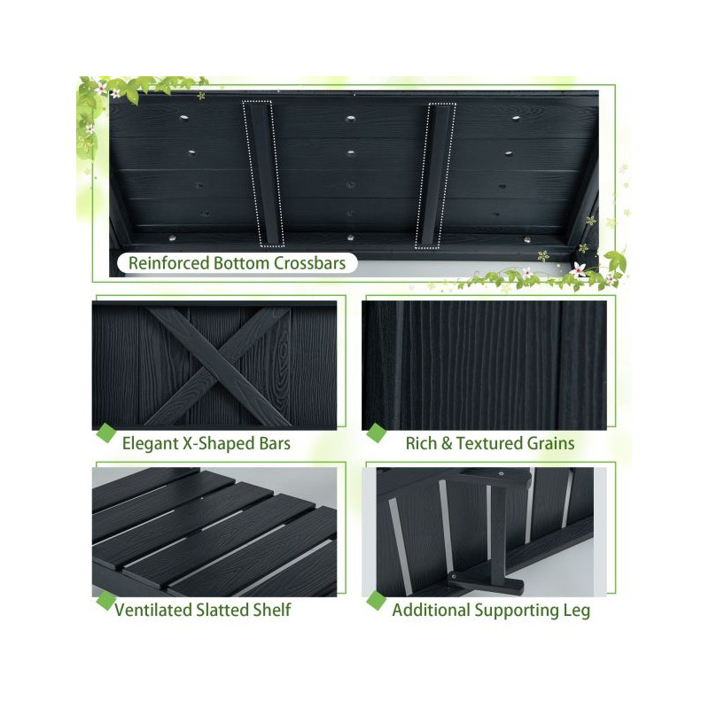 Uilas HIPS Raised Garden Bed with Storage Shelf Drainage Holes GT4112HS ...